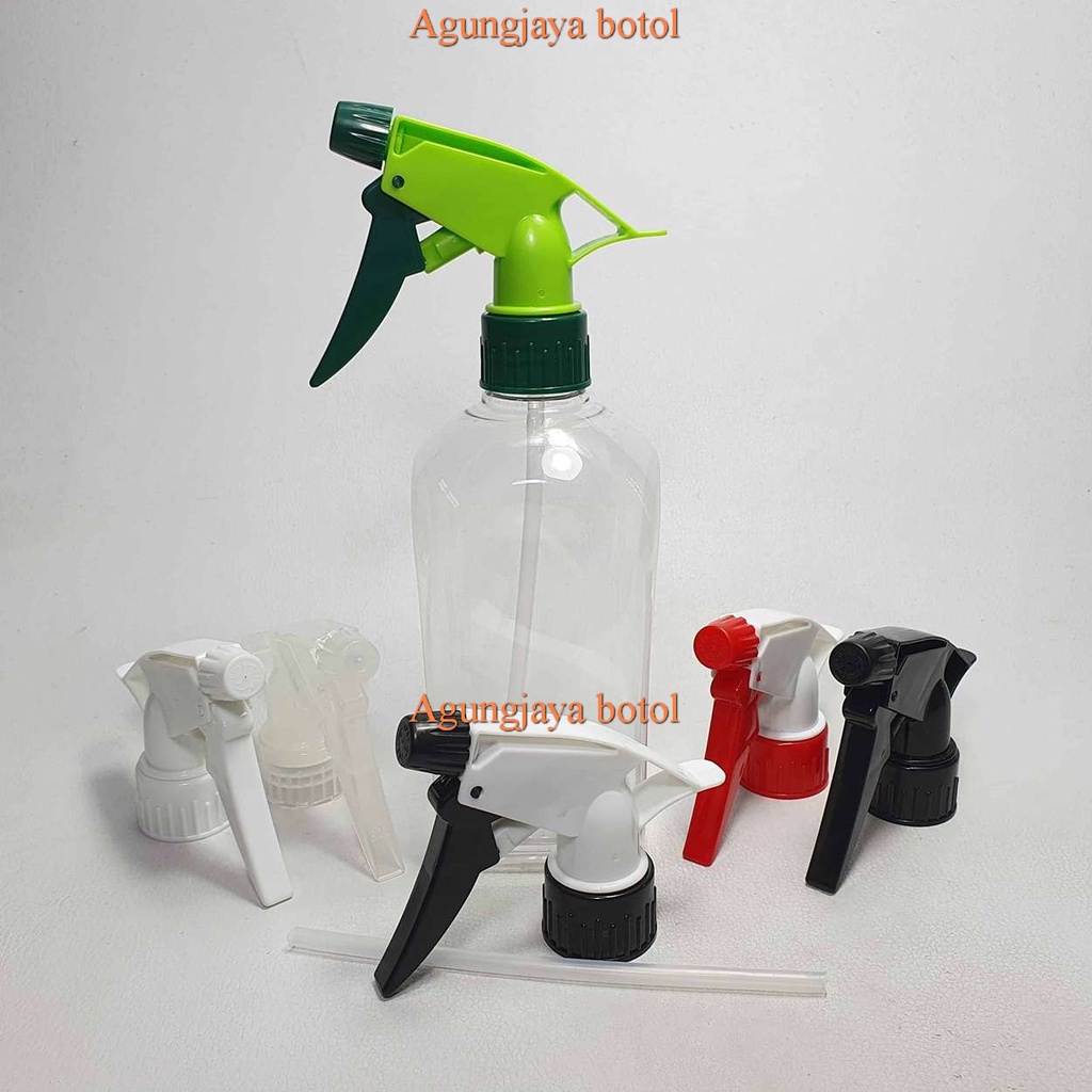 Jual Botol Pet 500 Ml Ddlu Bulat Natural Tutup Trigger Sprayer / Botol ...