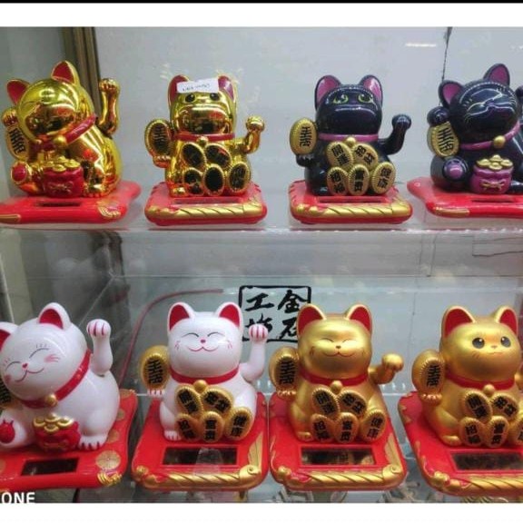 Jual KUCING HOKI SOLAR / MANEKI NEKO 10CM - Emas | Shopee Indonesia