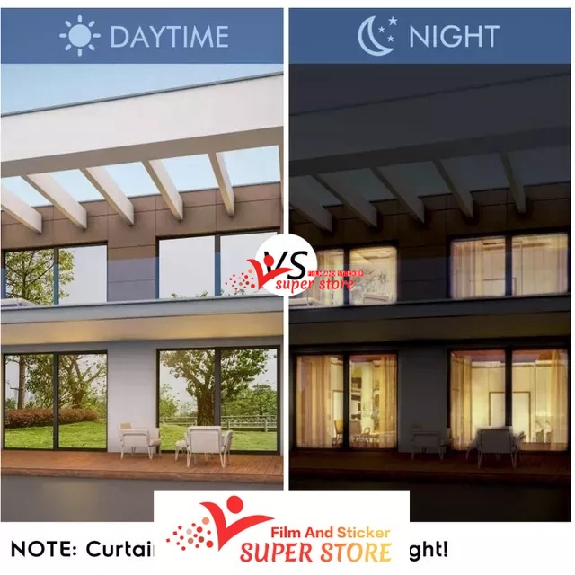 Jual Kaca Film Riben Hitam 20% 40% 60% 80% Gelap Dari Luar Terang Dari ...