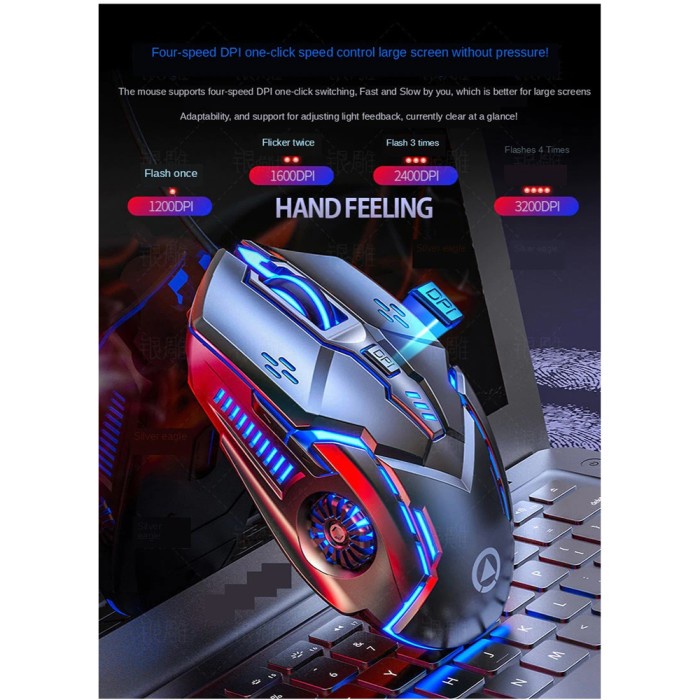 Jual Mouse Gaming LED RGB 3200 DPI Silent Version | Shopee Indonesia