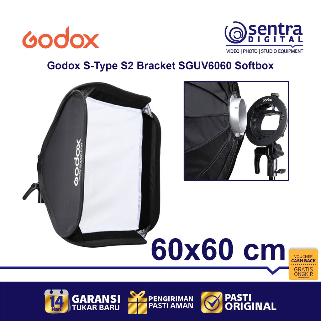 Jual Godox S2 Type Bracket Softbox SGUV6060 ( 60x60 cm ) | Shopee Indonesia