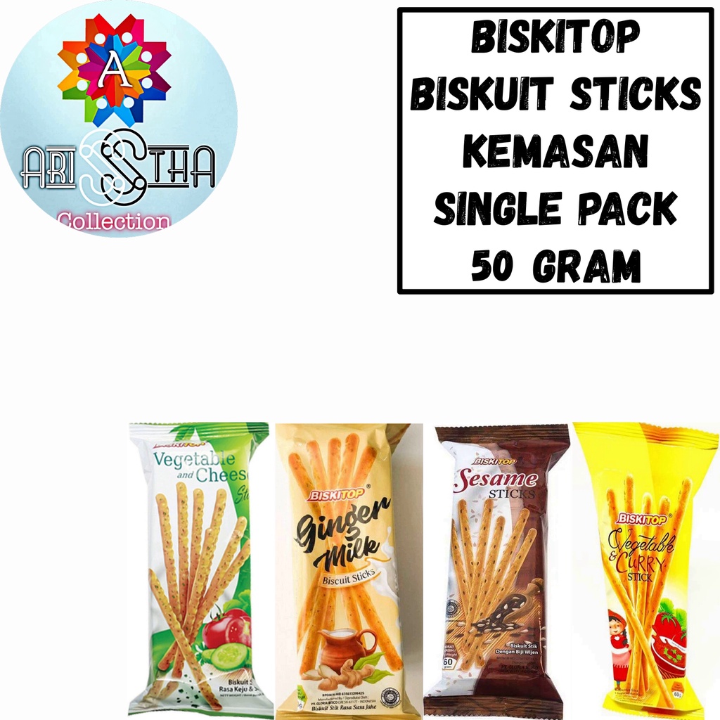 Jual Biskitop Biskuit Stik Kemasan Single Pack 50 Gram Vegetable ...