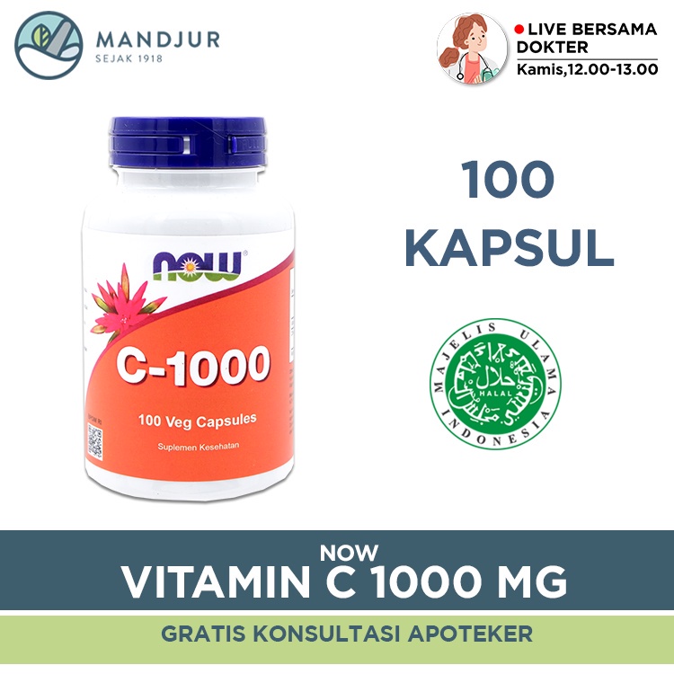 Jual NOW Vitamin C 1000 Mg 100 Kapsul - Suplemen Daya Tahan Tubuh | Shopee Indonesia