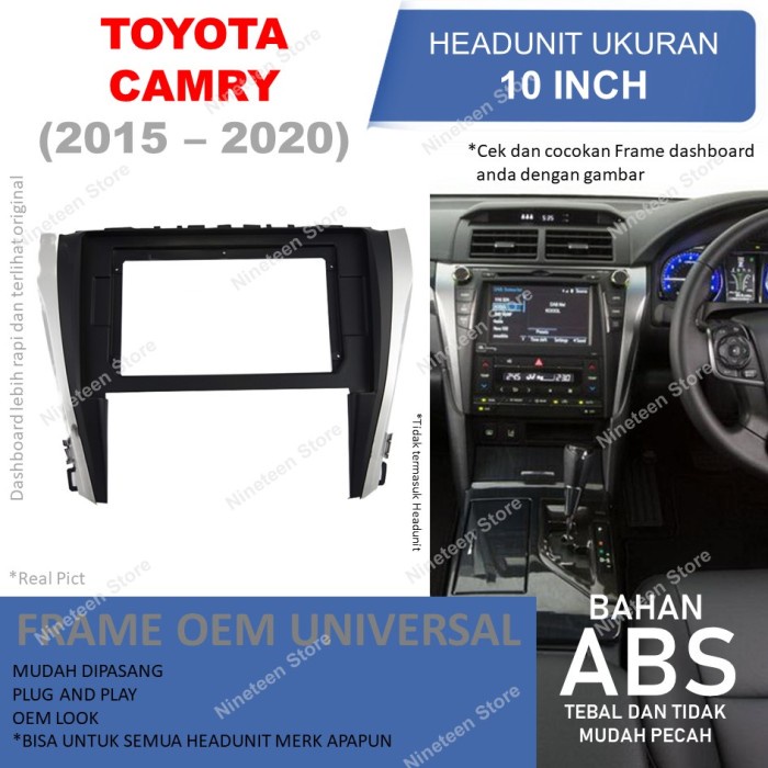 Jual Frame Panel Toyota Camry 2015 Untuk Head unit Android 10 Inch ...