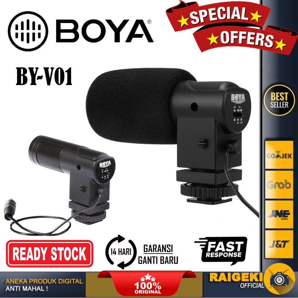 Jual Boya BY-V01 Compact Stereo Video Microphone | Shopee Indonesia