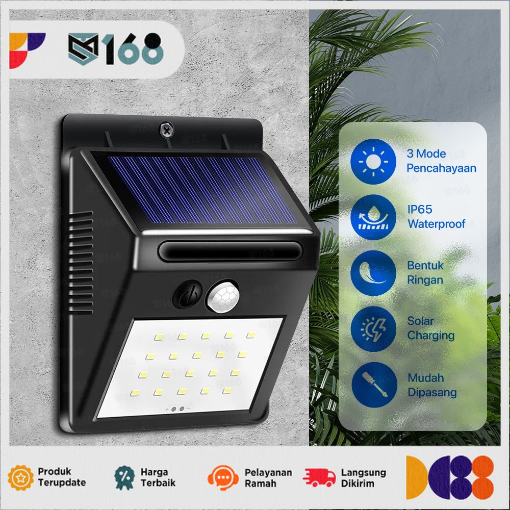 Jual LAMPU SOLAR TAMAN 30 LED TENAGA SURYA DENGAN LAMPU DINDING ...