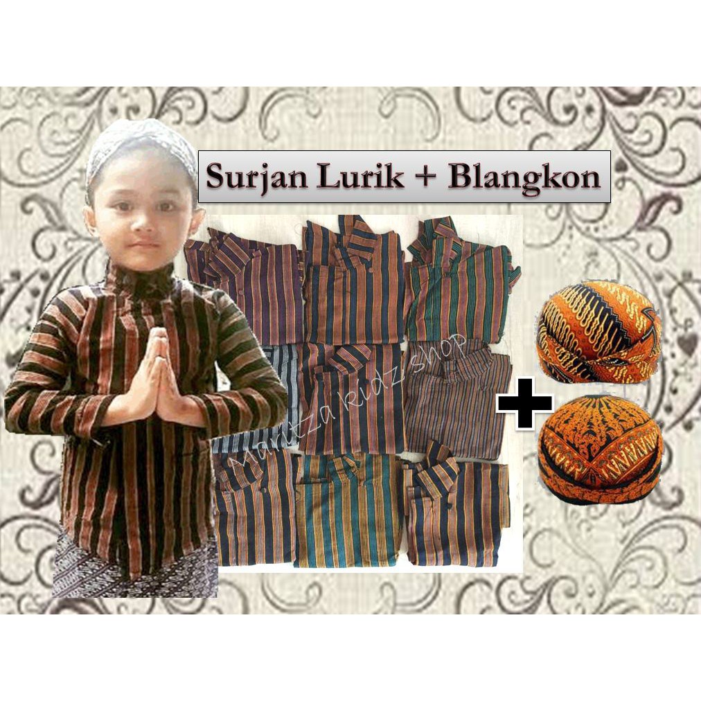 Jual Lurik Paket Baju Adat Jawa Surjan Lurik dan Blangkon Kostum Adat ...