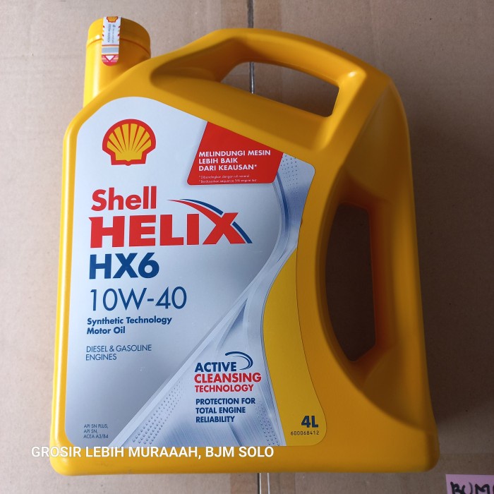 Jual OLI MESIN SHELL HELIX HX6 SN 10W-40 KEMASAN 4 LITER | Shopee Indonesia