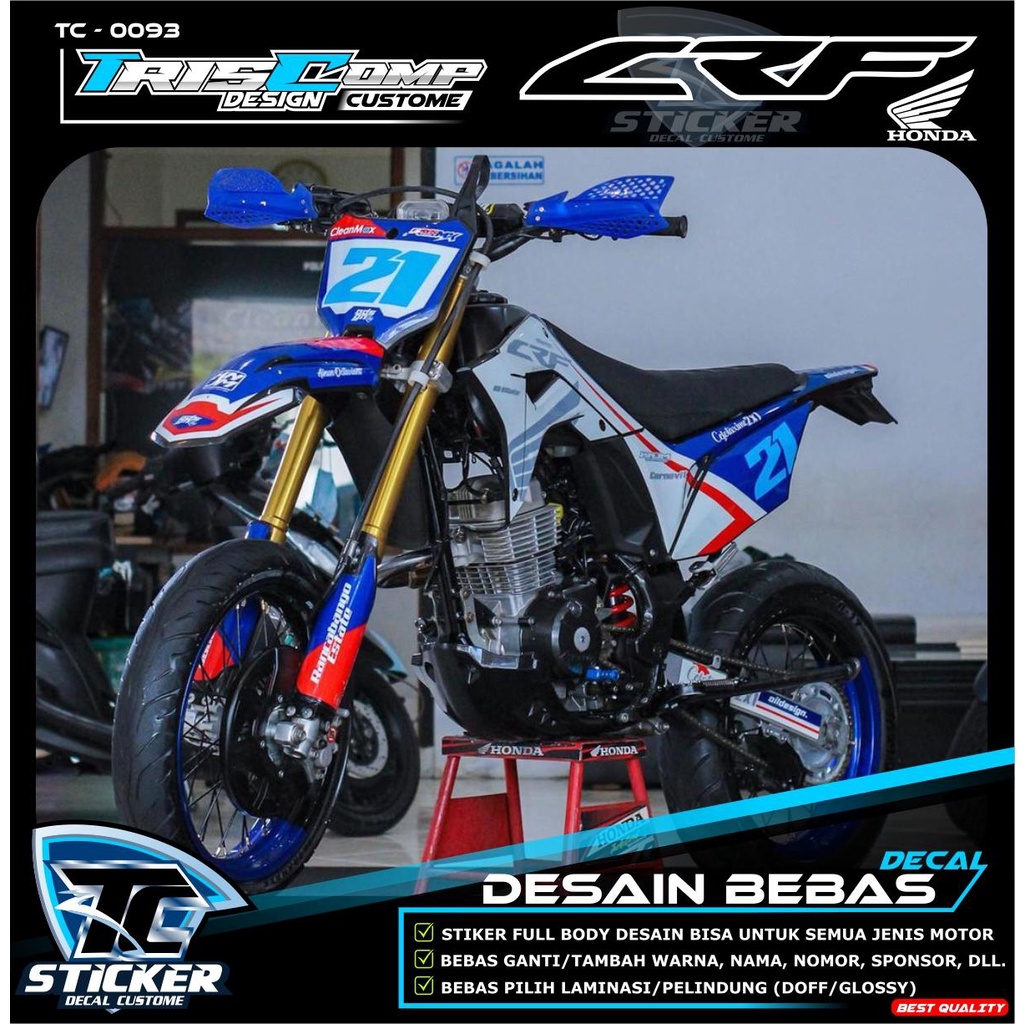 Jual Sticker Decals CRF FullBody Desain Custom Bebas Request - Dekal Full Body Stiker Motor CRF ...