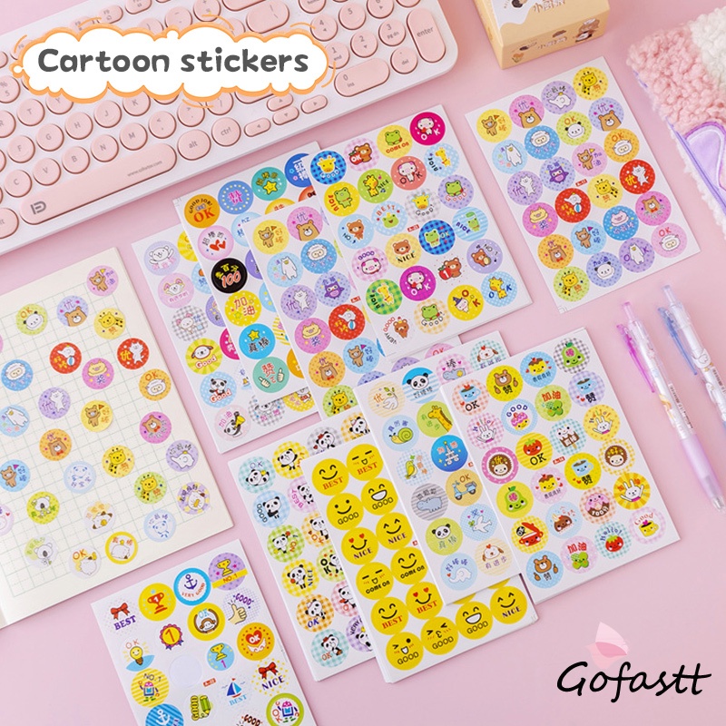 Jual Cartoon,Reward Stickers Animals Praise Label Stationery Sticker ...