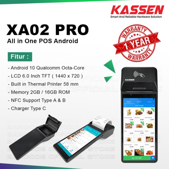 Jual MESIN KASIR ANDROID ALL IN ONE POS TOUCHSCREEN KASSEN XA-02 PRO ...