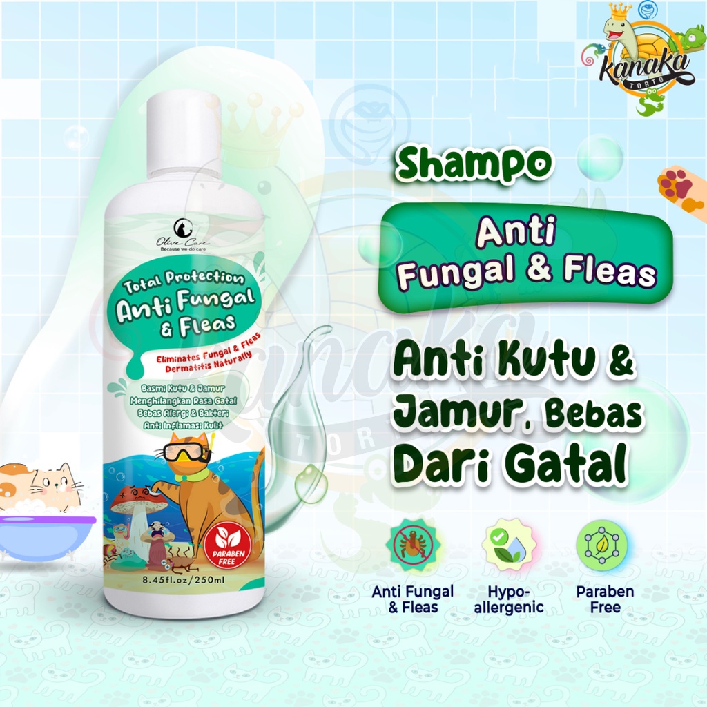 Jual OLIVE CARE Shampoo Shampo Kucing ANTI FUNGAL & FLEAS untuk Jamur ...