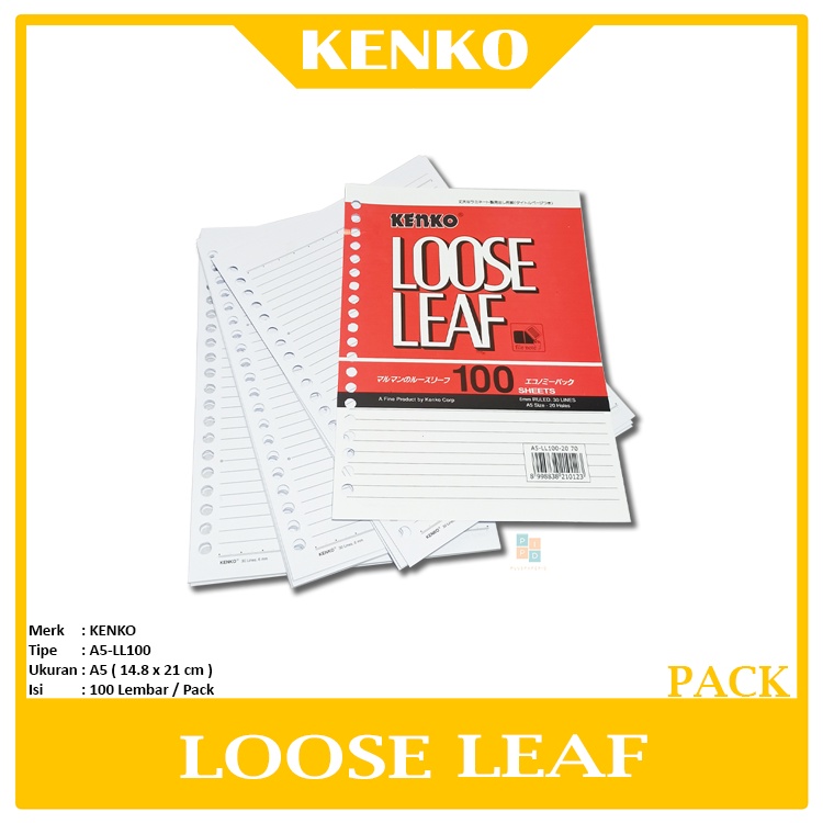 Jual KENKO - Kertas Loose Leaf File A5-LL100 lembar - Pack | Shopee ...