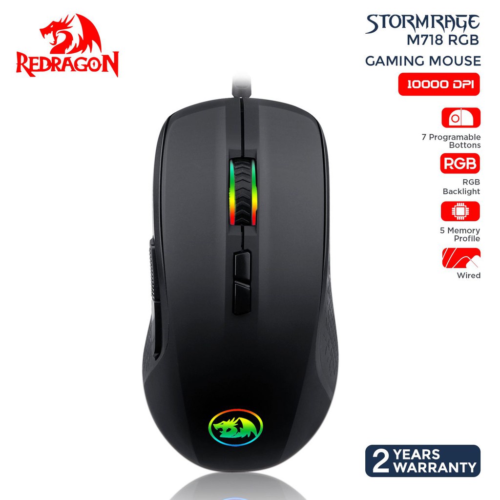 Jual Redragon Gaming Mouse RGB STORMRAGE - M718-RGB | Shopee Indonesia