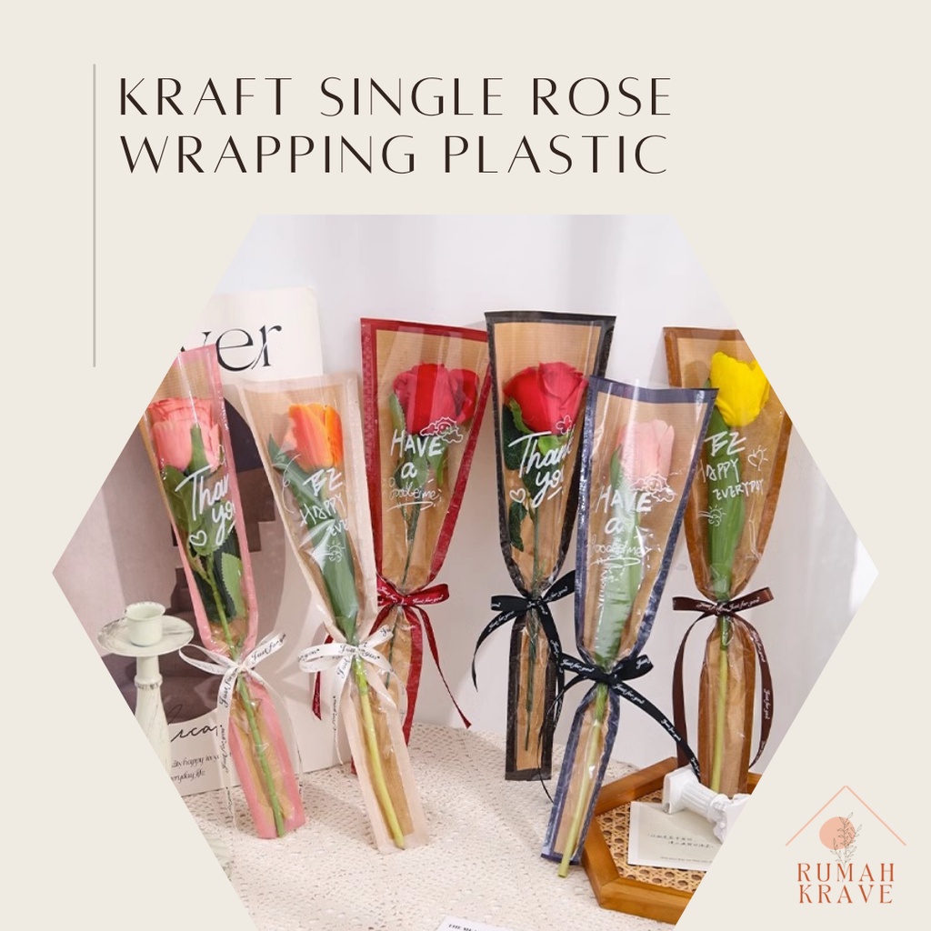 Jual RUMAH KRAVE - Kraft Single Rose Wrapping Plastic Plastik Bunga ...