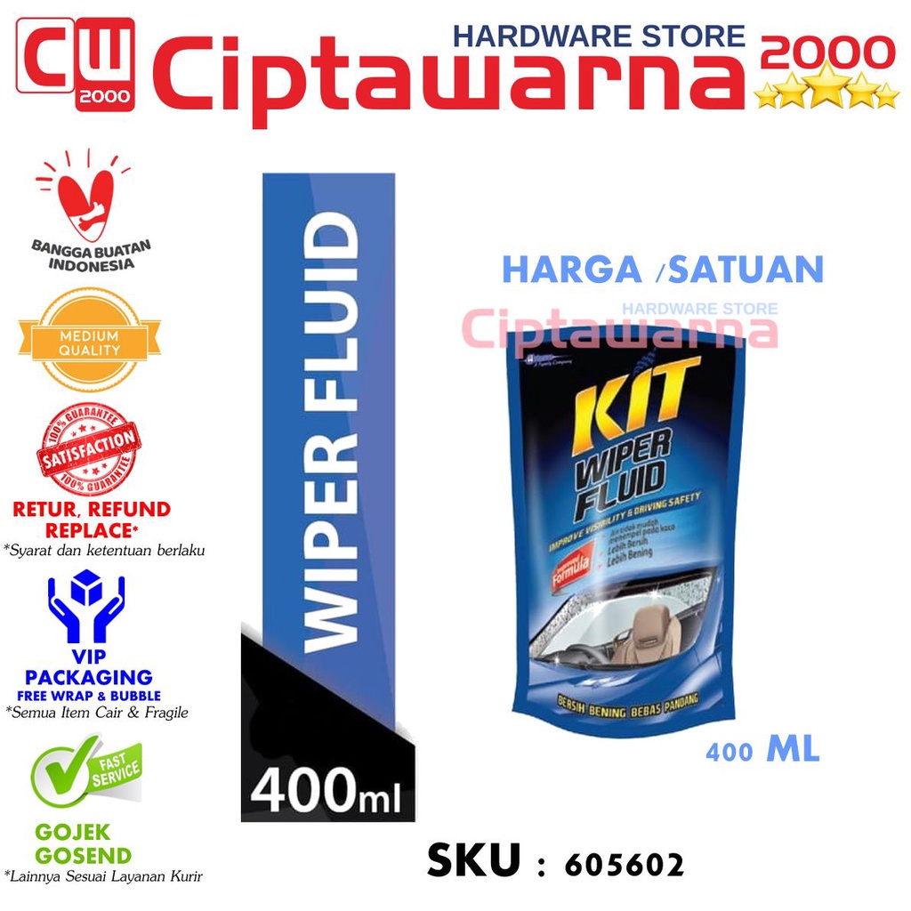 Jual Kit Wiper Fluid Pouch 400mL - PALEMBANG | Shopee Indonesia