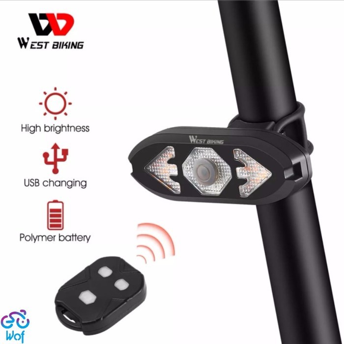 Jual WEST BIKING Lampu Sen Sepeda Wireless Tanpa Kabel Turn Tail Light ...