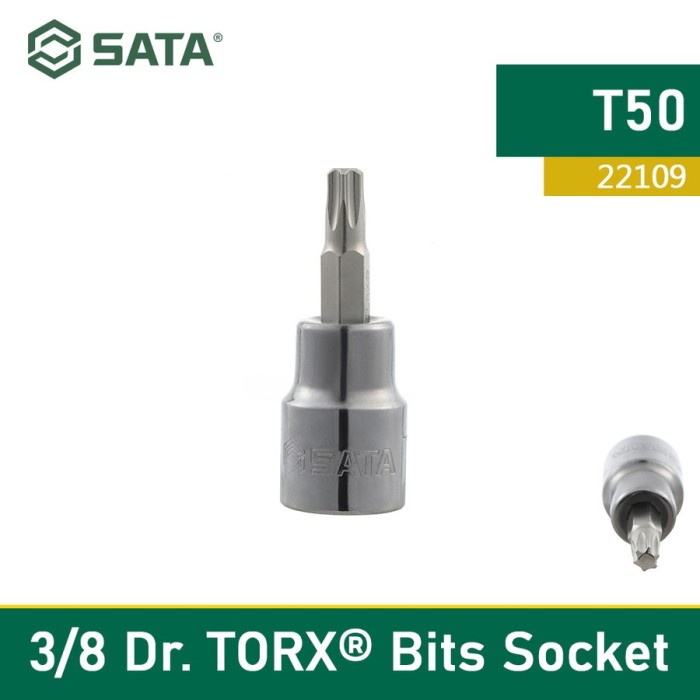 Jual SATA Mata Obeng Shock Bit Bintang T50 22109 - 3/8" Dr. Bit Socket Torx | Shopee Indonesia