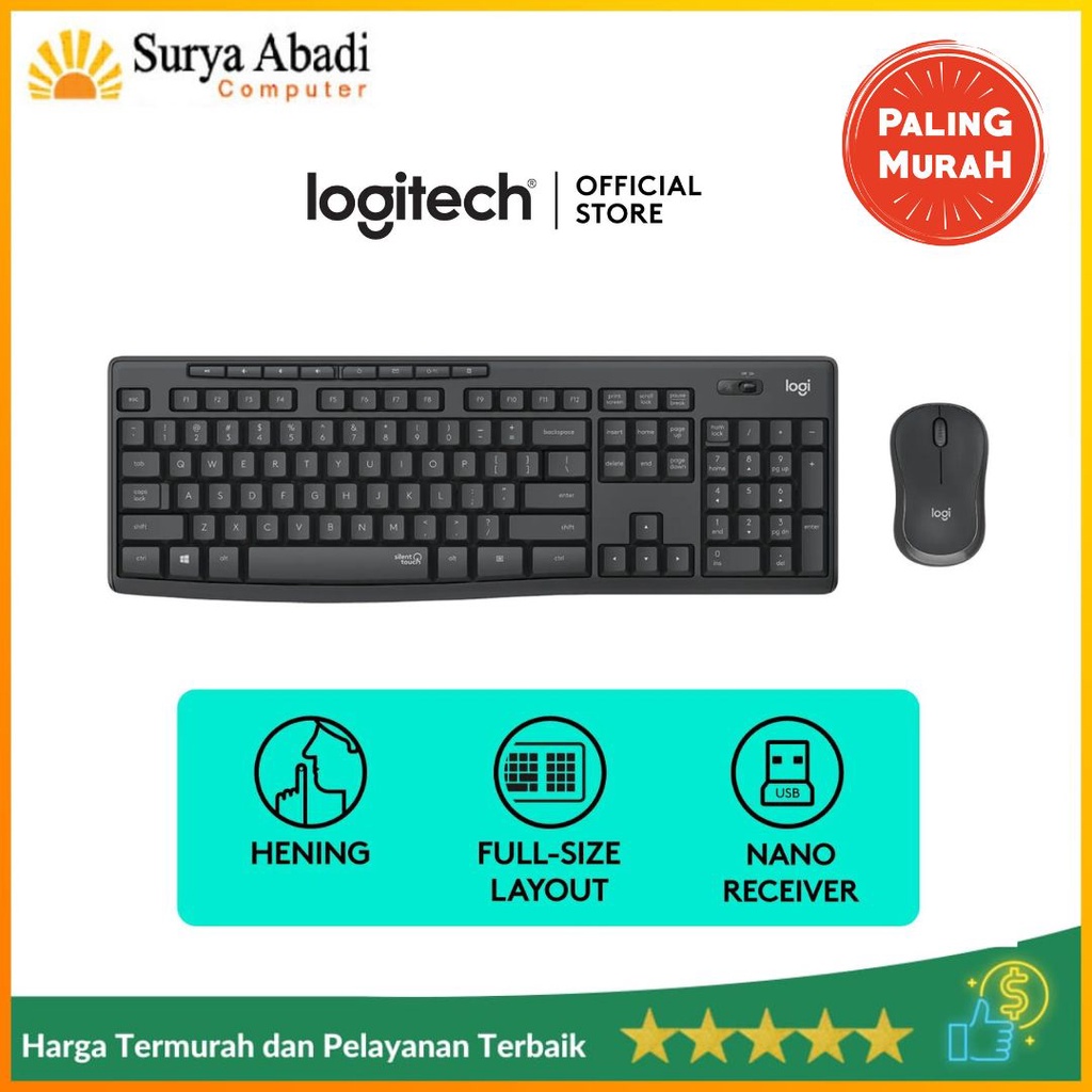 Jual Logitech MK-295 Wireless Combo Keyboard Mouse MK295 | Shopee Indonesia
