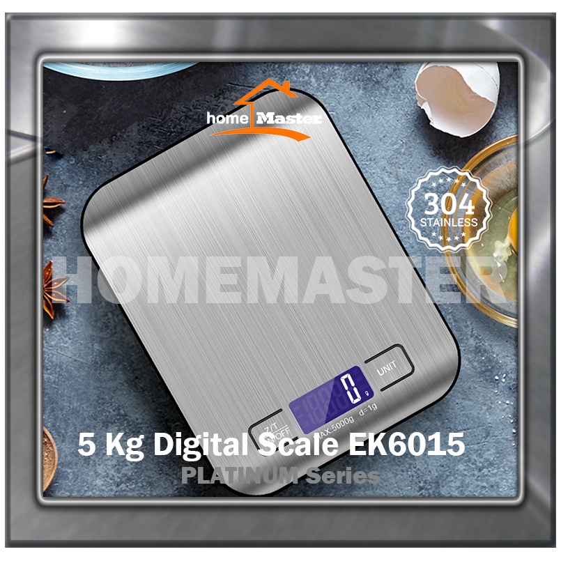 Jual HomeMaster Digital Scale/Timbangan 5 Kg Stainless/Besi Baja Tahan ...