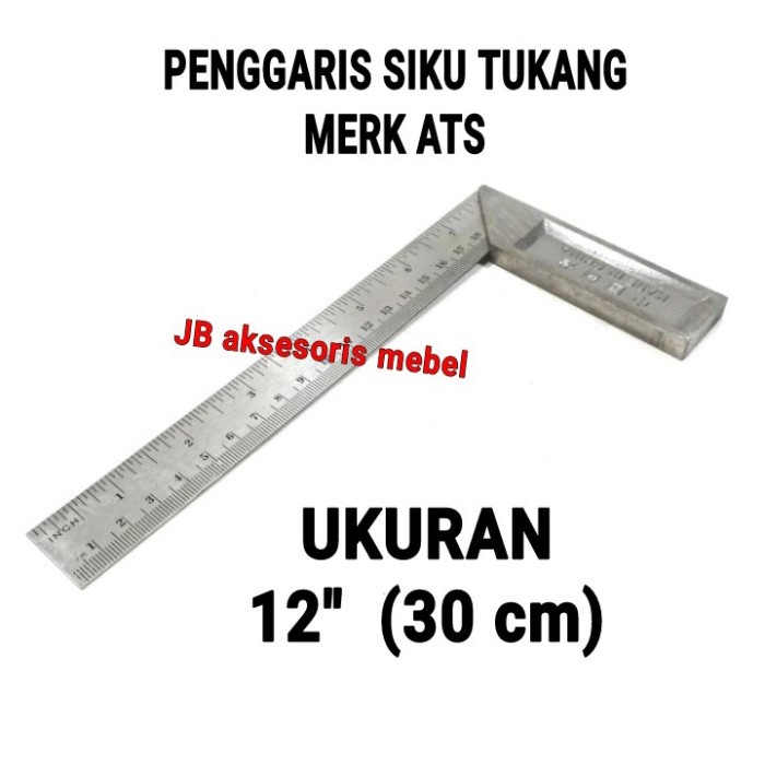 Jual PENGGARIS SIKU TUKANG 12" inch Merk ATS / METERAN SIKU BESI L 30 ...