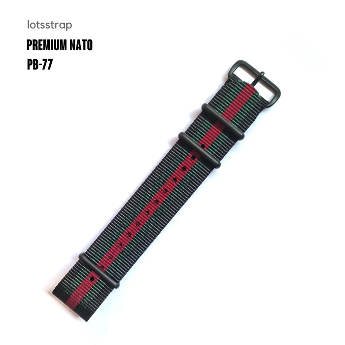 Jual Tali Jam Premium Nato Strap Black Green Red Black Buckle Gucci ...