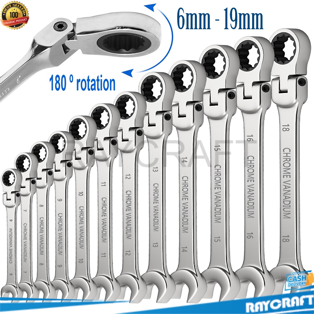 Jual OLOEY Kunci Pas Dual Head Combination Ratchet Wrench Flexible Head ...
