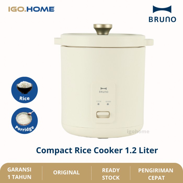 Jual BRUNO Compact Rice Cooker | Mini Rice Cooker 1.2 Liter | Shopee ...