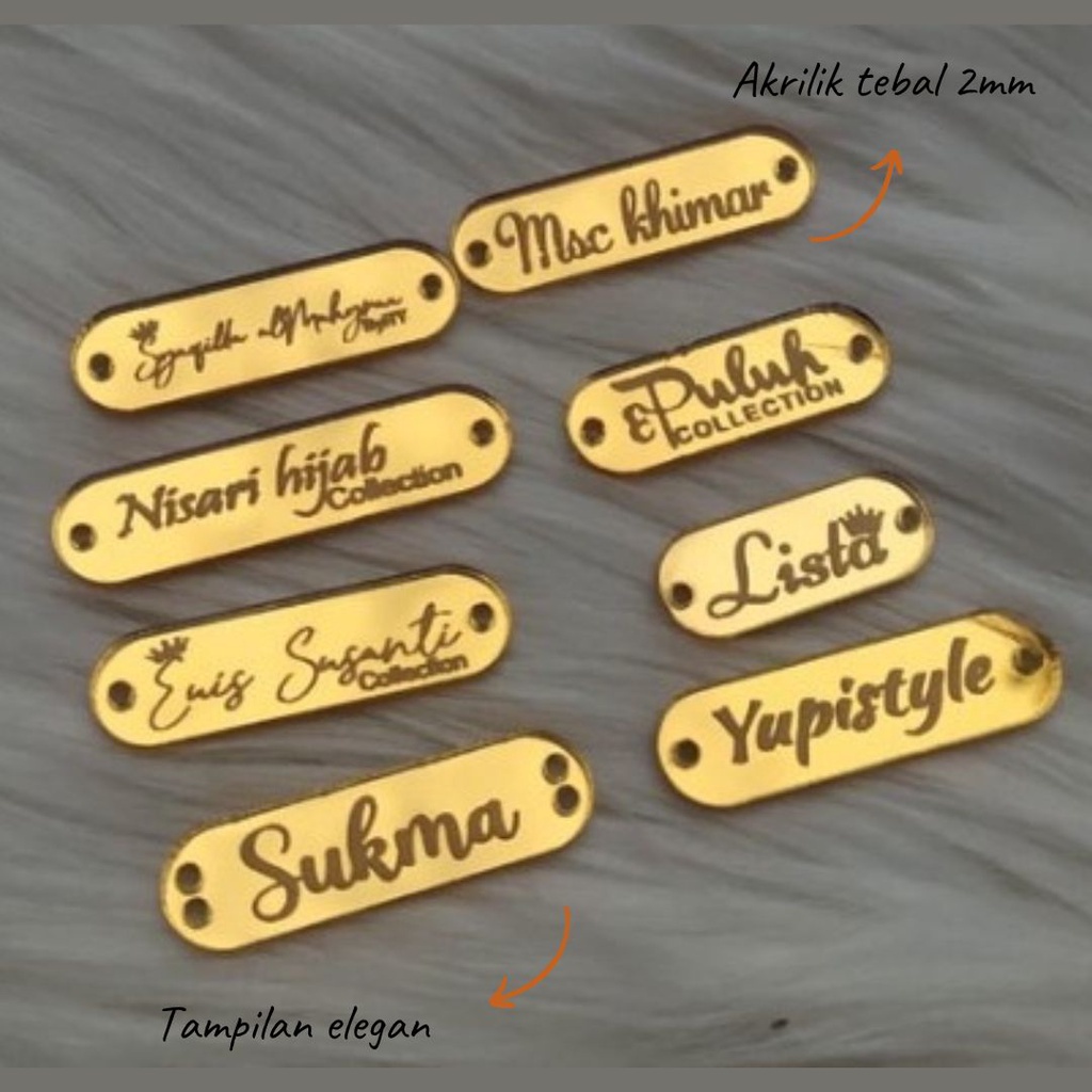 Jual PALING MURAH LABEL HIJAB AKRILIK | LABEL BAJU | MERK | LOGO ...