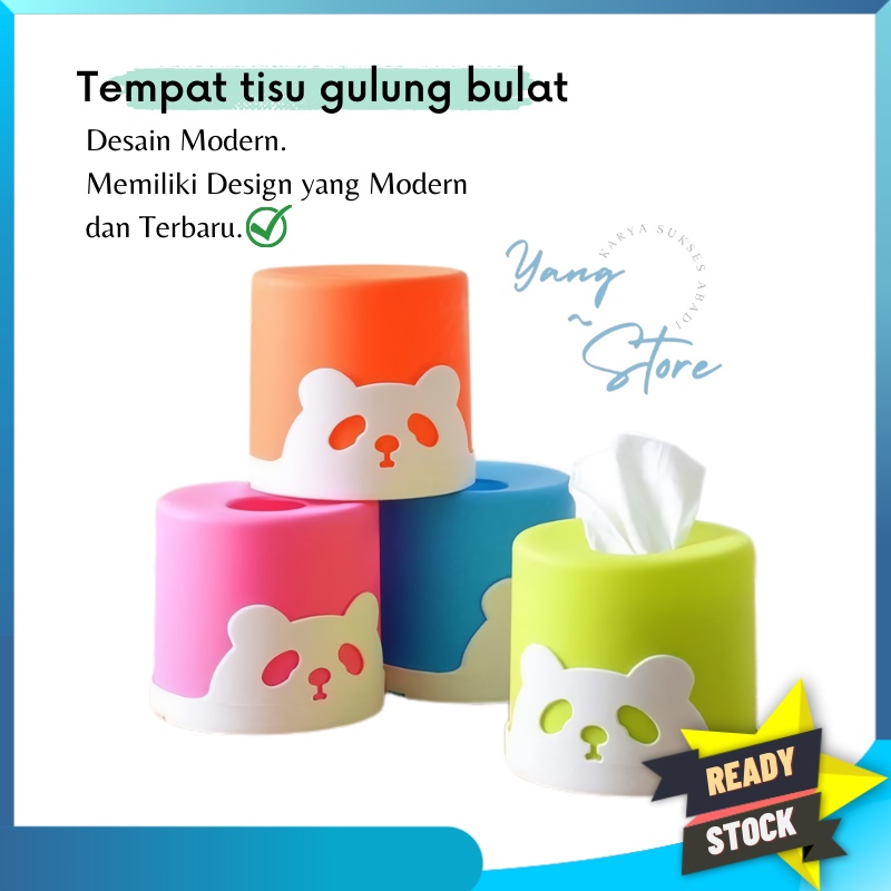 Jual YGS - Tempat Tissue Karakter Panda / Tempat Tisu Gulung Bulat ...