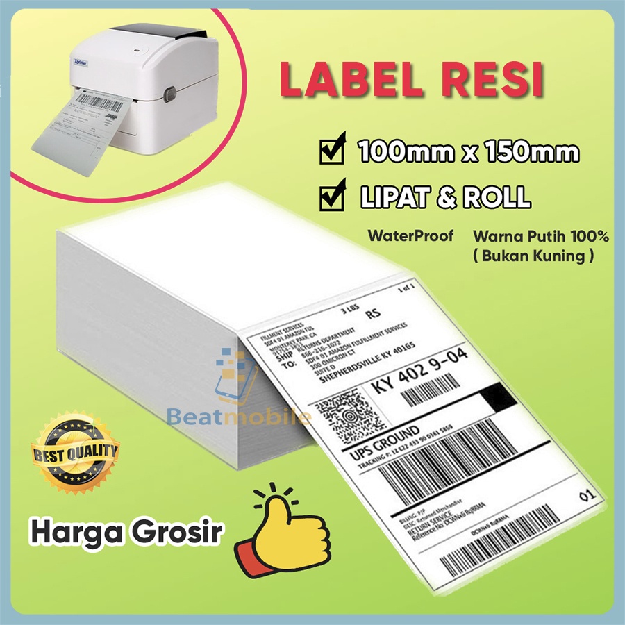 Jual Kertas Resi Label Thermal A6 Resi Barcode - 100x150mm Lipat / Roll 500 pcs Grosir | Shopee ...