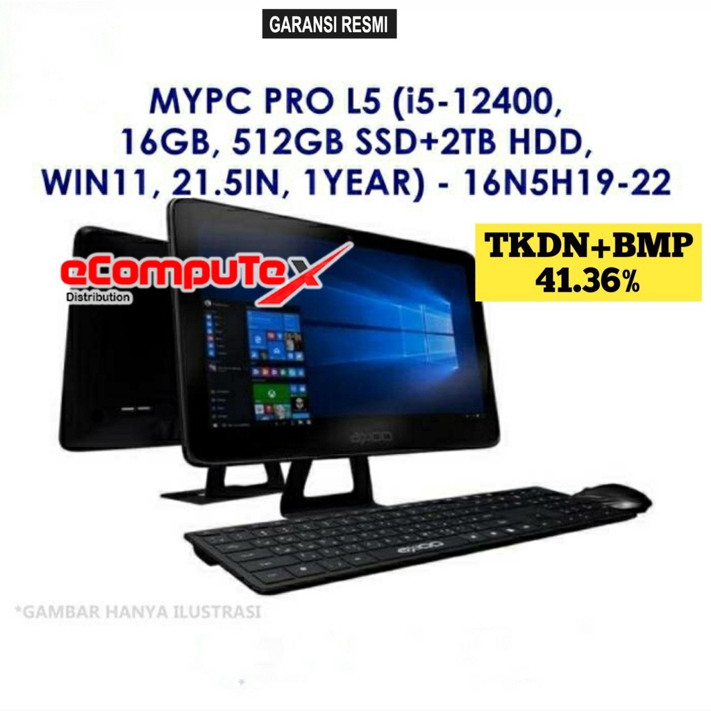 Jual PC DESKTOP AXIOO MYPC PRO L5 (16N5H19-22-3) i5 16GB 512GB 21.5"FHD ...