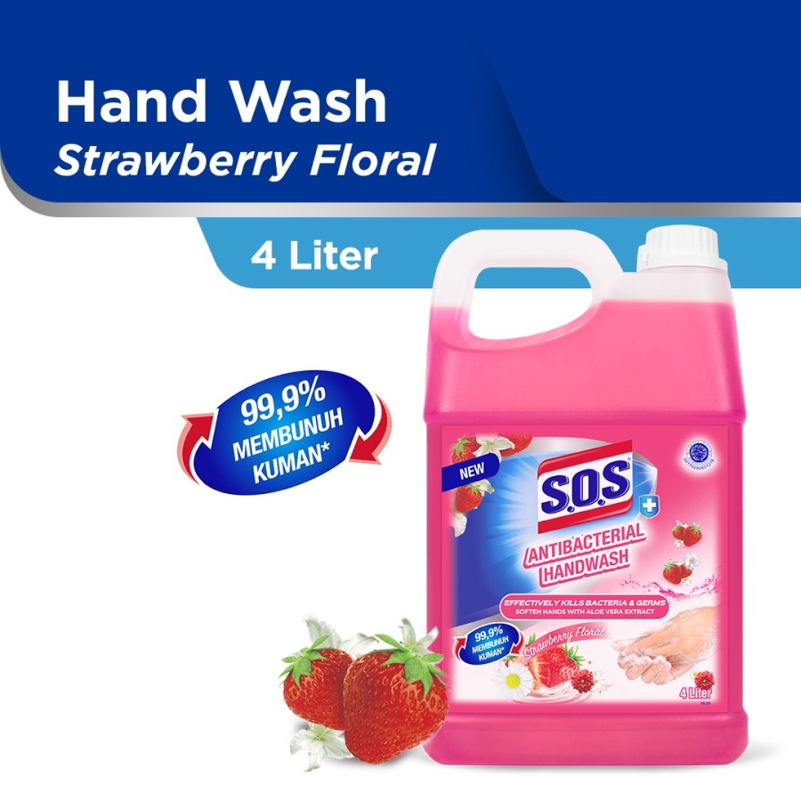 Jual SOS Hand Soap Sabun Cuci Tangan Pink Strawberry 4 Liter | Shopee ...