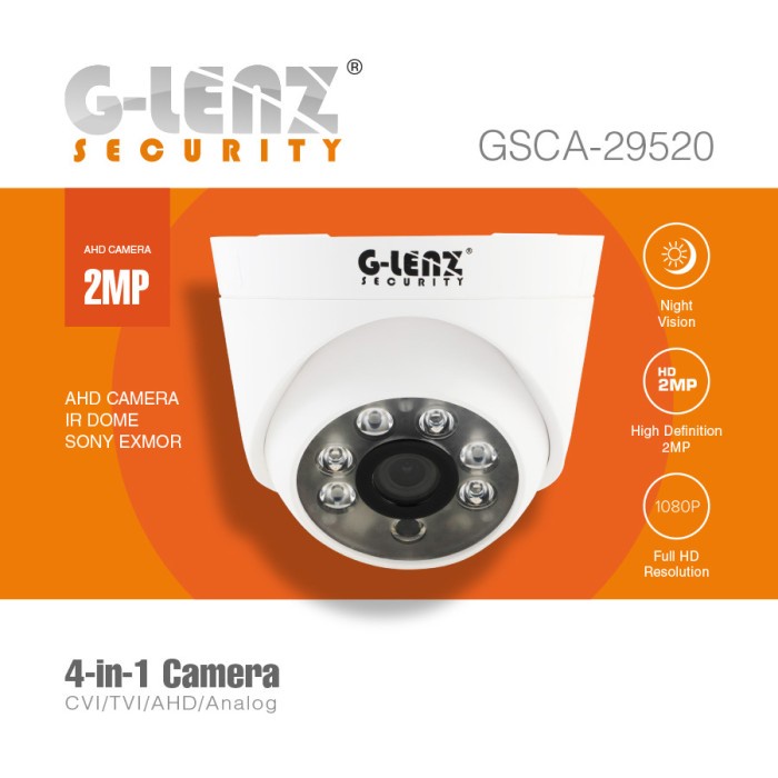 Jual GLENZ CAMERA CCTV AHD 2MP INDOOR ( NON WIFI ) (GSCA-29520) | Shopee Indonesia