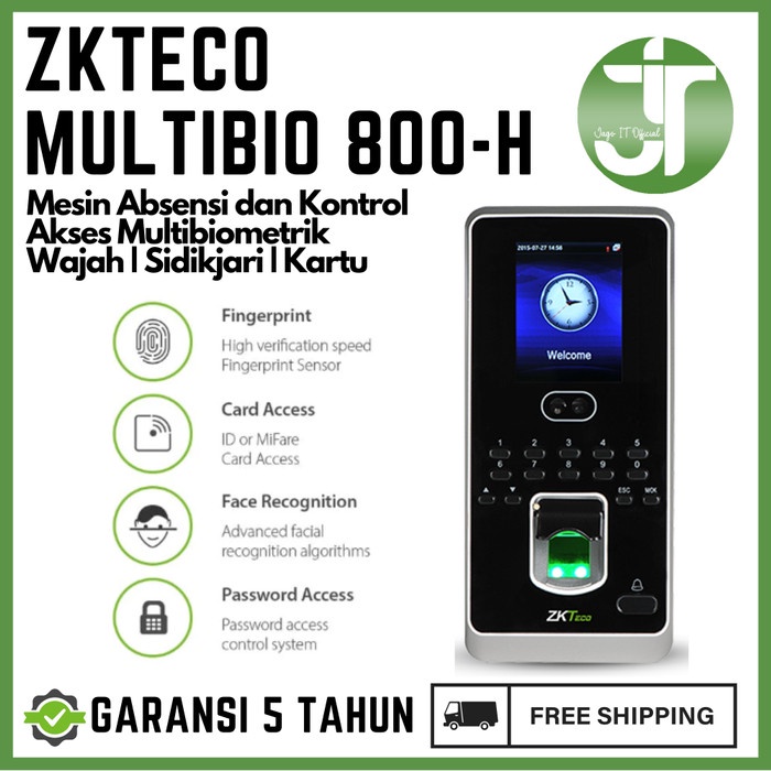 Jual Mesin Absensi Wajah dan Sidik Jari Zkteco MultiBio 800-H | Shopee Indonesia