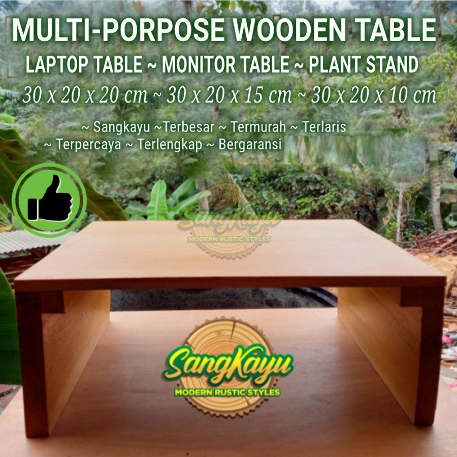 Jual Meja laptop table monitor kayu 30x20 cm mini table craft table ...