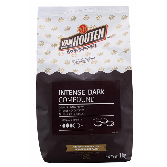 Jual Van Houten Intense Dark Compound Coin 1kg ASLI Chocolate Button Hitam | Shopee Indonesia
