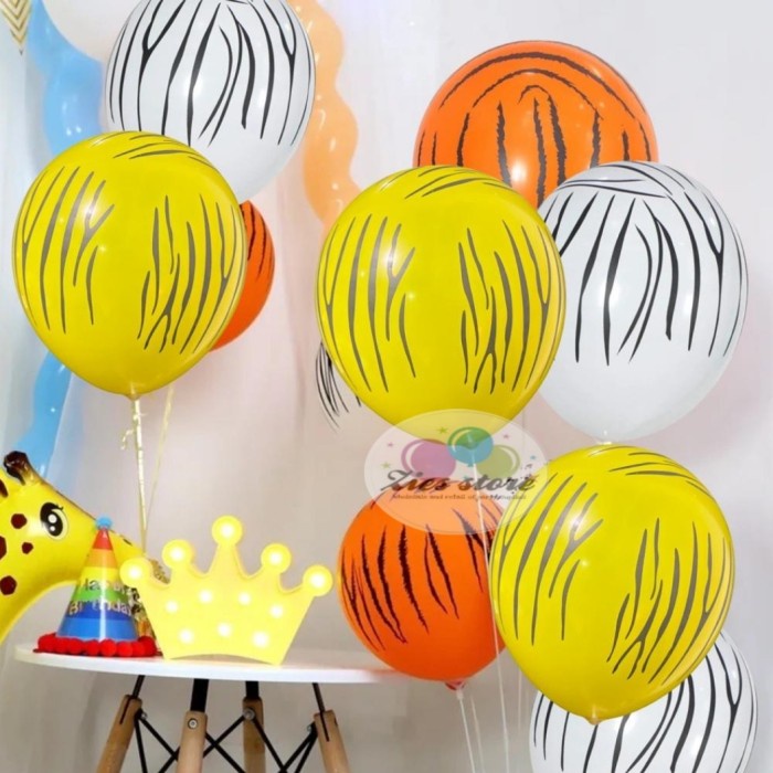 Jual Balon Latex Animal / Balon Latex Hewan Motif Loreng 12inch Ecer ...
