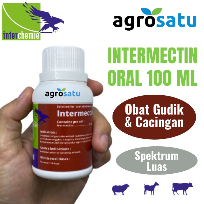 Jual Intermectin Oral 100 ml Obat Gudik Cacing Kutu Skabies Kambing ...