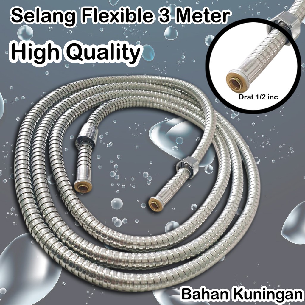 Jual Selang Shower Flexible Kuningan Selang Kamar Mandi Panjang Maximal ...