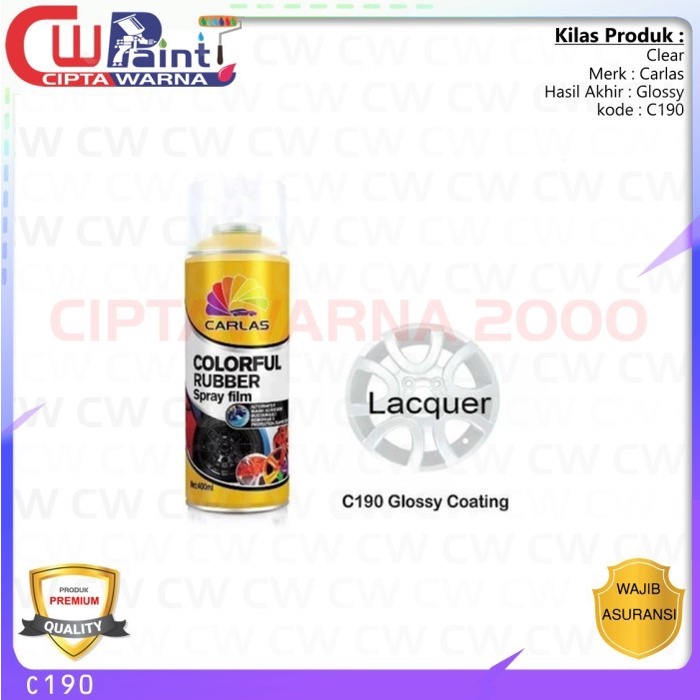 Jual CARLAS RUBBER PAINT C190 LACQUER GLOSSY COATING CLEAR SEMPROT ...