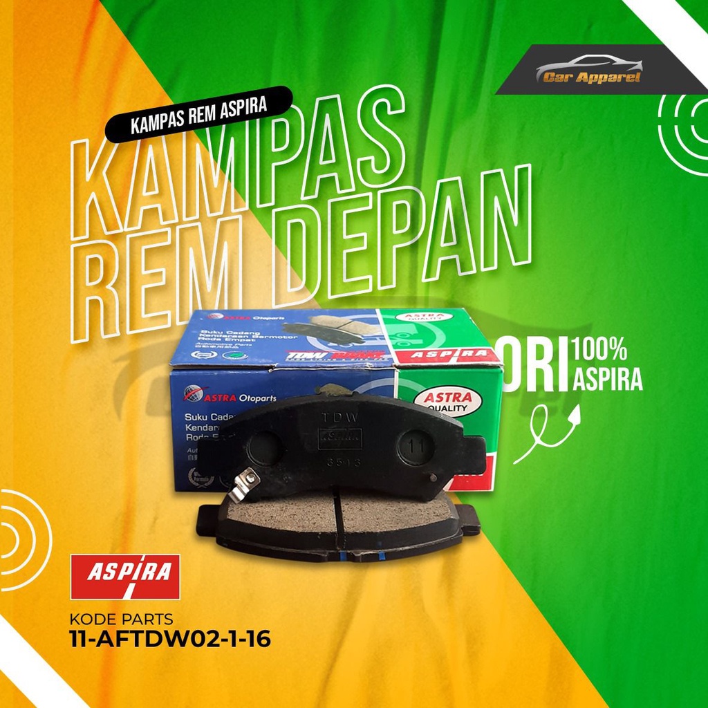 Jual Brake Pad TDW 02-1-16 / Kampas Rem Calya Sigra Original Aspira ...