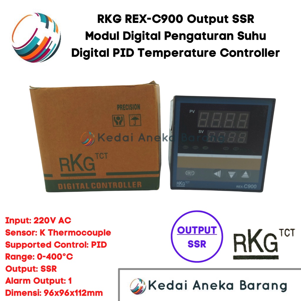 Jual PID Rex RKG C900 Rex-C900 Output SSR 220V AC 0-400C 400C Module Modul Digital Temperature ...