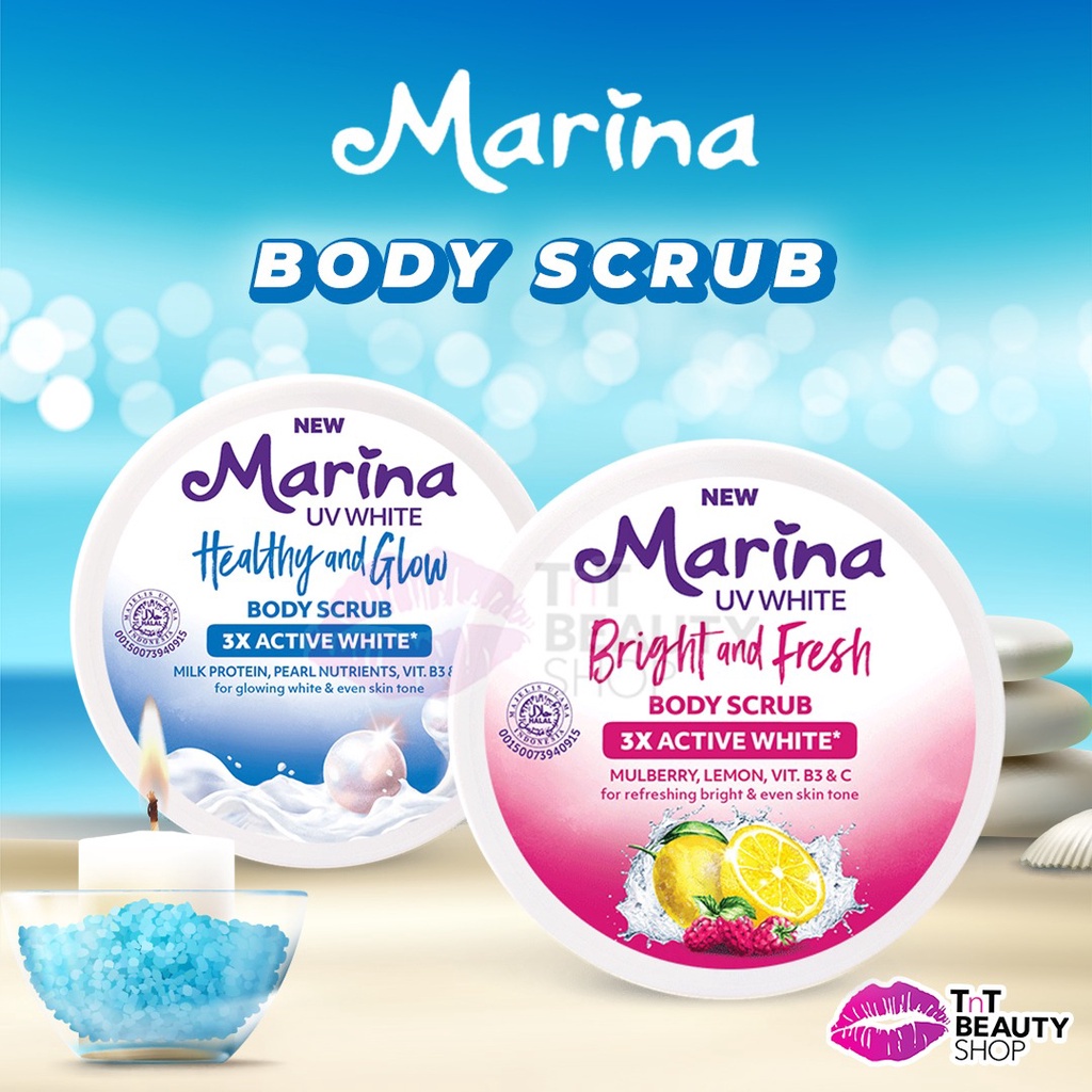 Jual MARINA UV White Healthy & Glow Body Scrub - Marina UV White Bright & Fresh Body Scrub 200ml ...