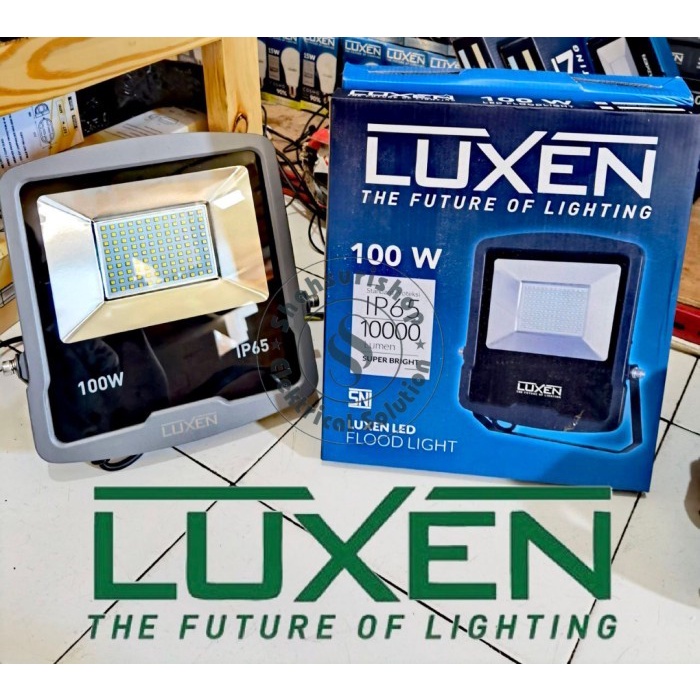 Jual LAMPU SOROT LUXEN LED FLOOD LIGHT SLIM 100W 100 W WATT BERGARANSI ...