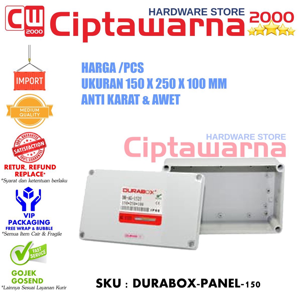 Jual Box Panel Plastik Listrik 150x250x100mm Junction Base Plate ...