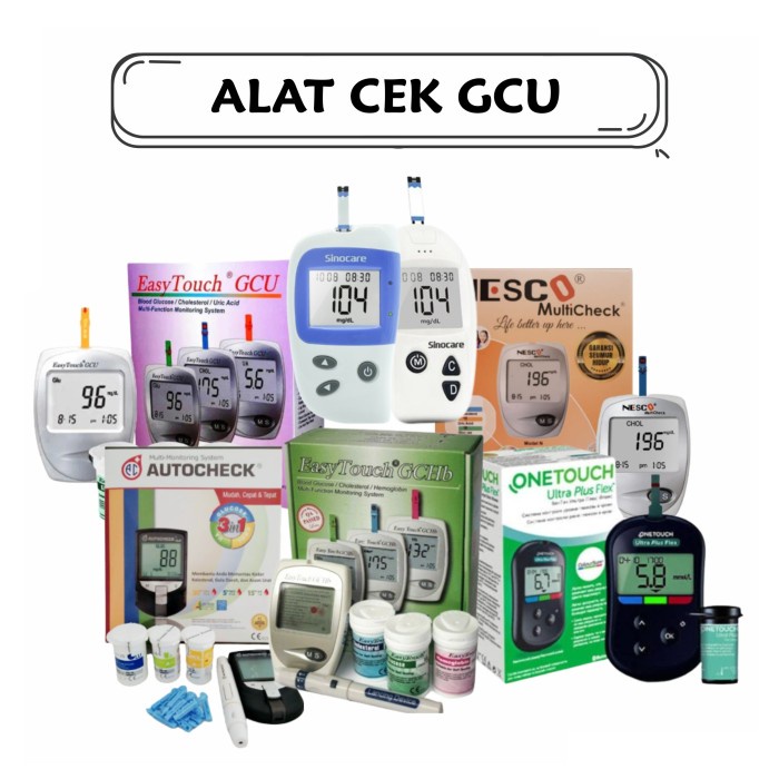 Jual Alat Cek GCU 3in1 Pengecek Tes Gula Darah Asam Urat Kolestrol Test ...