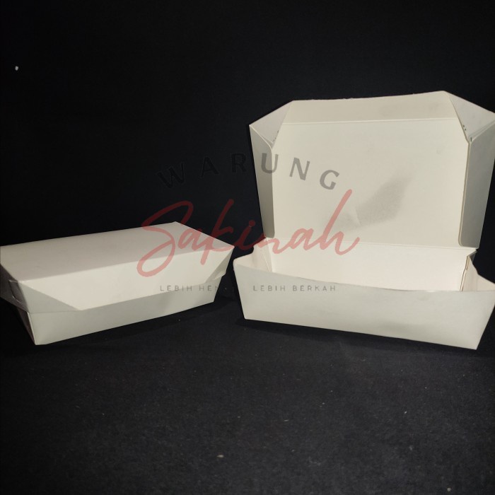 Jual Paper Lunch Box Kemasan Makanan Foodgrade Ukuran M dan L Per 1 Pcs ...