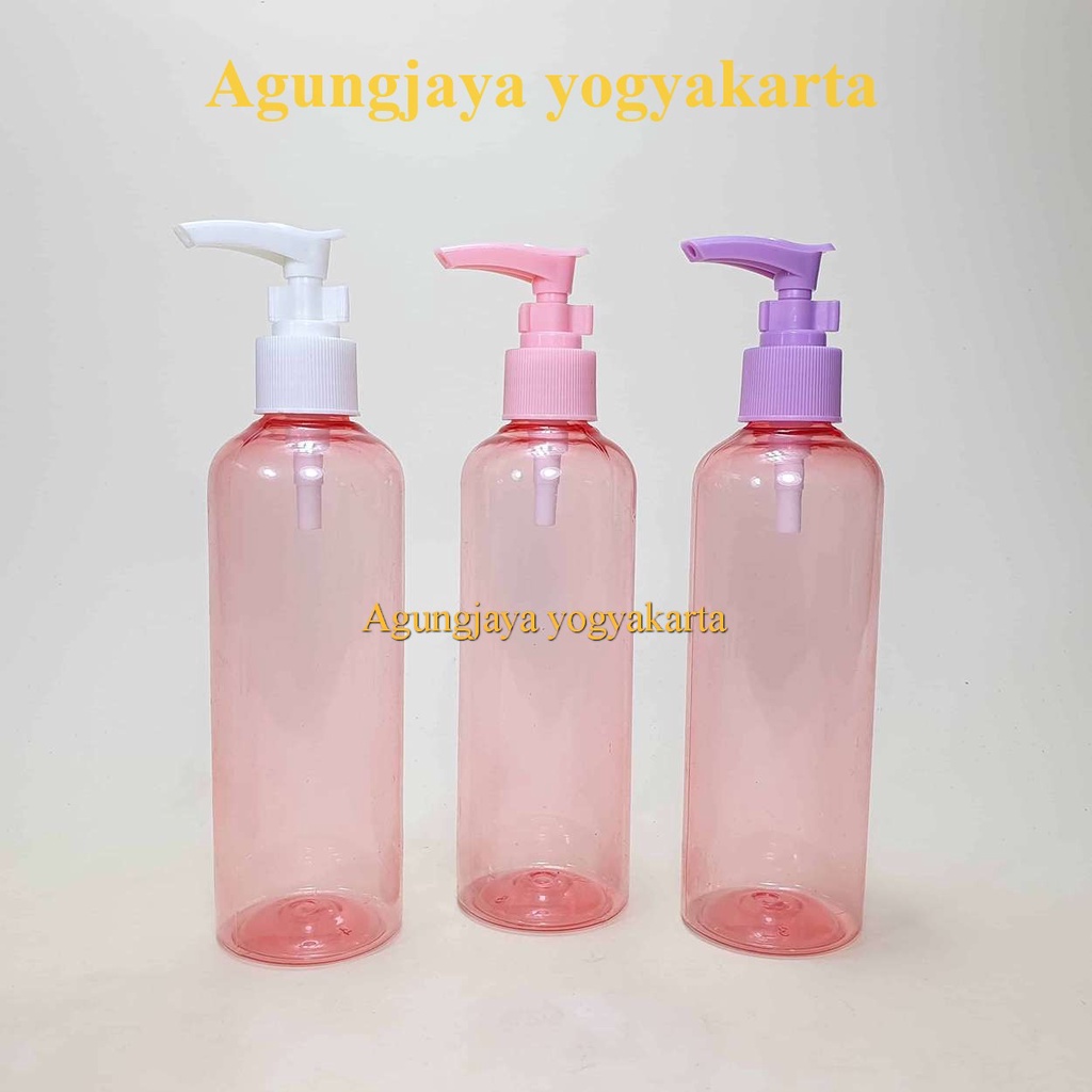 Jual Botol 250 ml BR Pink Tutup Pump Lotion / Botol Plastik / Botol ...