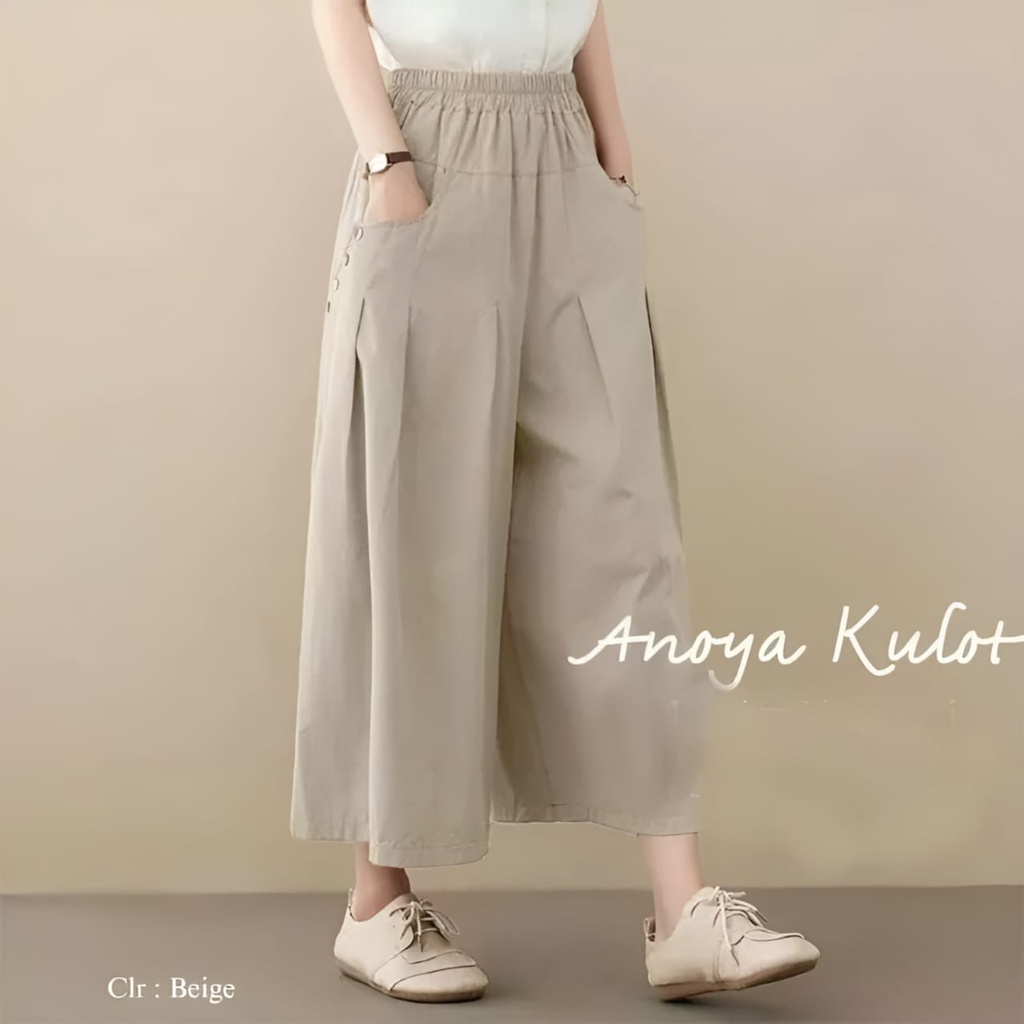 Jual Vallina Outfit - Anoya Pants Cullote Linen Rami Celana Kulot Wanita Muslim Bawahan Kekinian ...